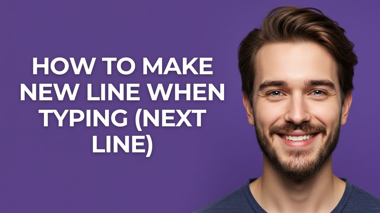 How To Make New Line When Typing (Next Line) - GUIDE! - YouTube