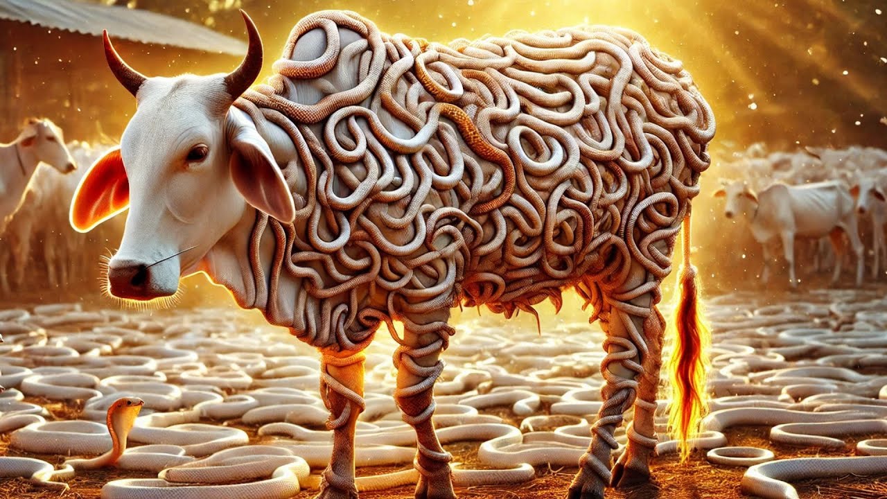 Cow rescued from a million snakes on its body - noble act of the rescue ...