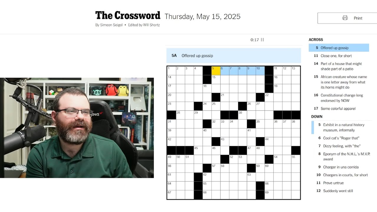 Learning Crossword Week 53 | NYT Crossword Thursday May 15th, 2025 ...
