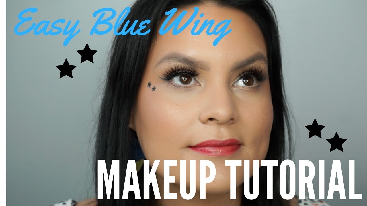 Easy Blue Winged Eyeliner and Red Lipstick Makeup Tutorial | Melissa ...