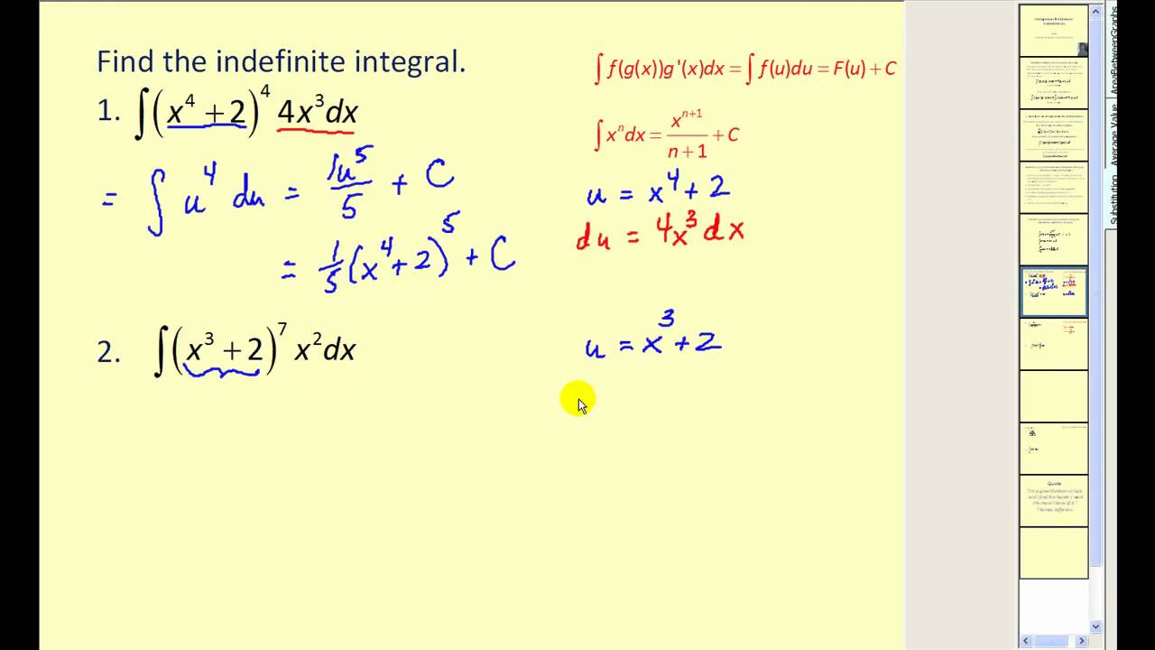 Integration by Substitution - YouTube