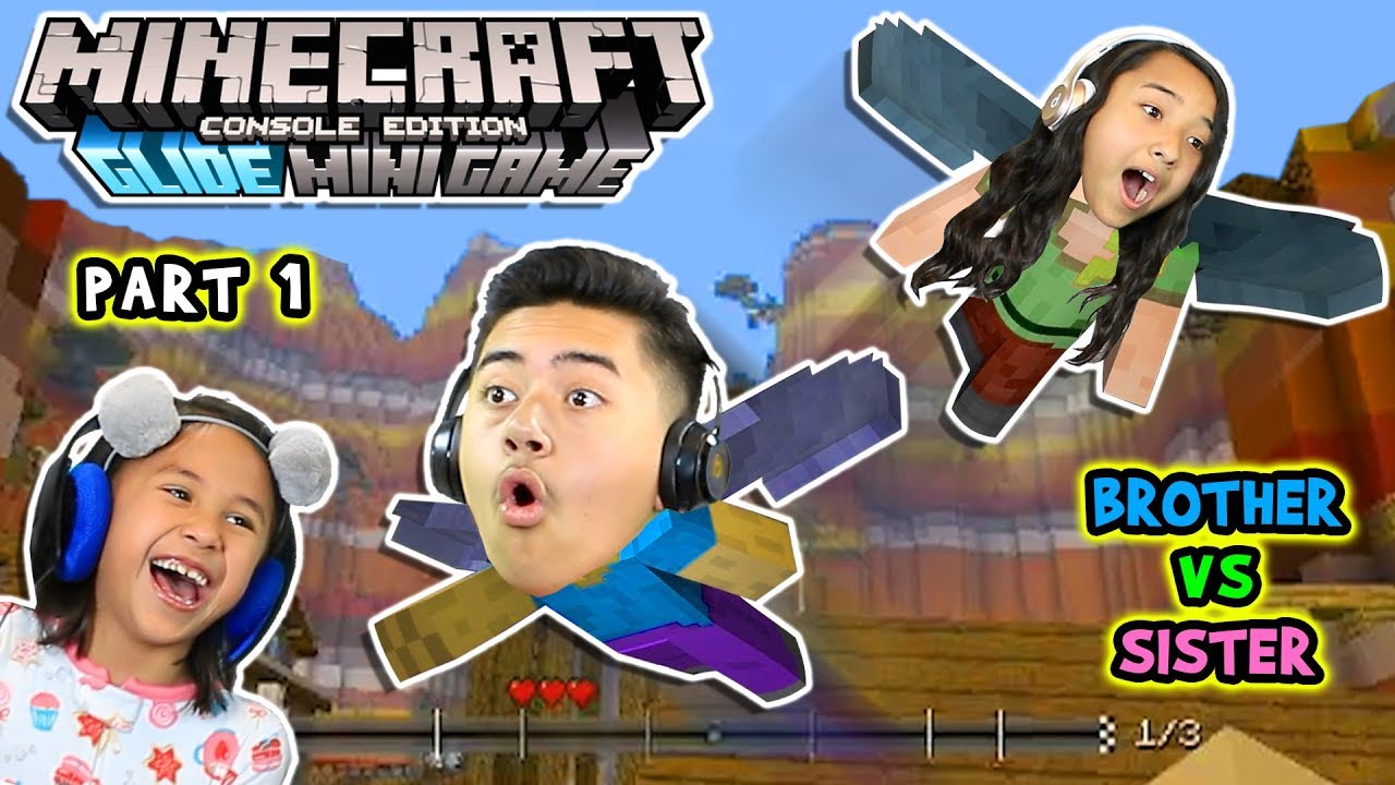 Canyon Racing! | Bro Vs Sis Elytra Wings Race! | Minecraft Glide Mini ...