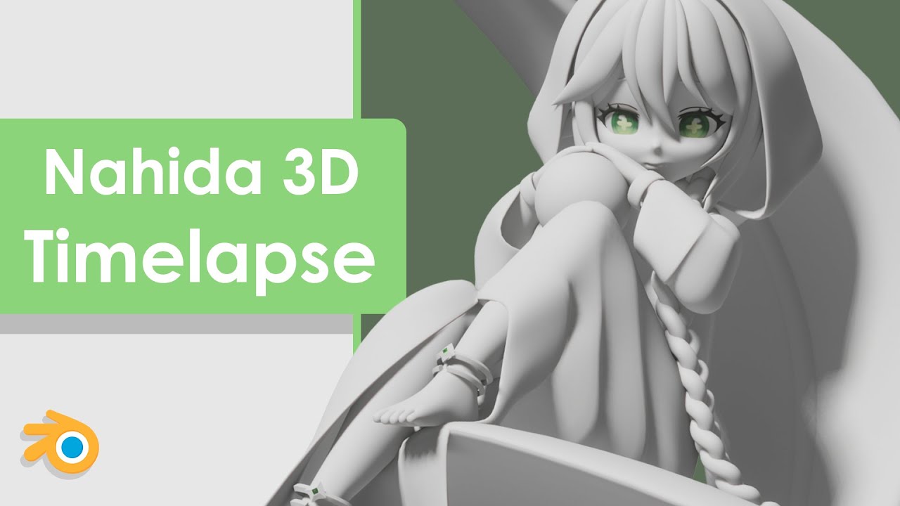 Nahida Modeling Timelapse - Genshin impact 3D Blender Eevee - YouTube