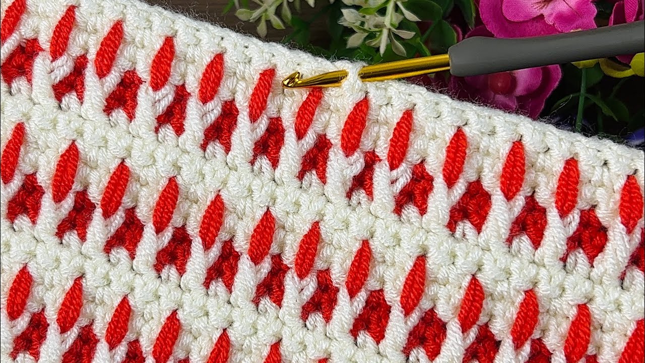 two-color gorgeous new pattern crochet baby blanket - YouTube