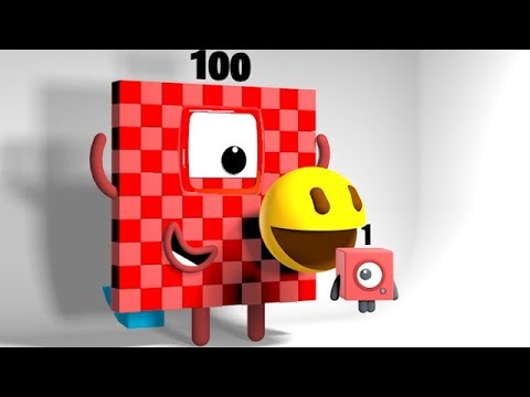 Numberblocks Hundrets and One vs Pacman Fanmade - YouTube