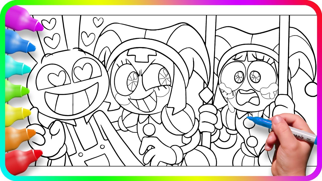 Coloring Pages AMAZING DIGITAL CIRCUS - Evil Pomni / Satisfying ...