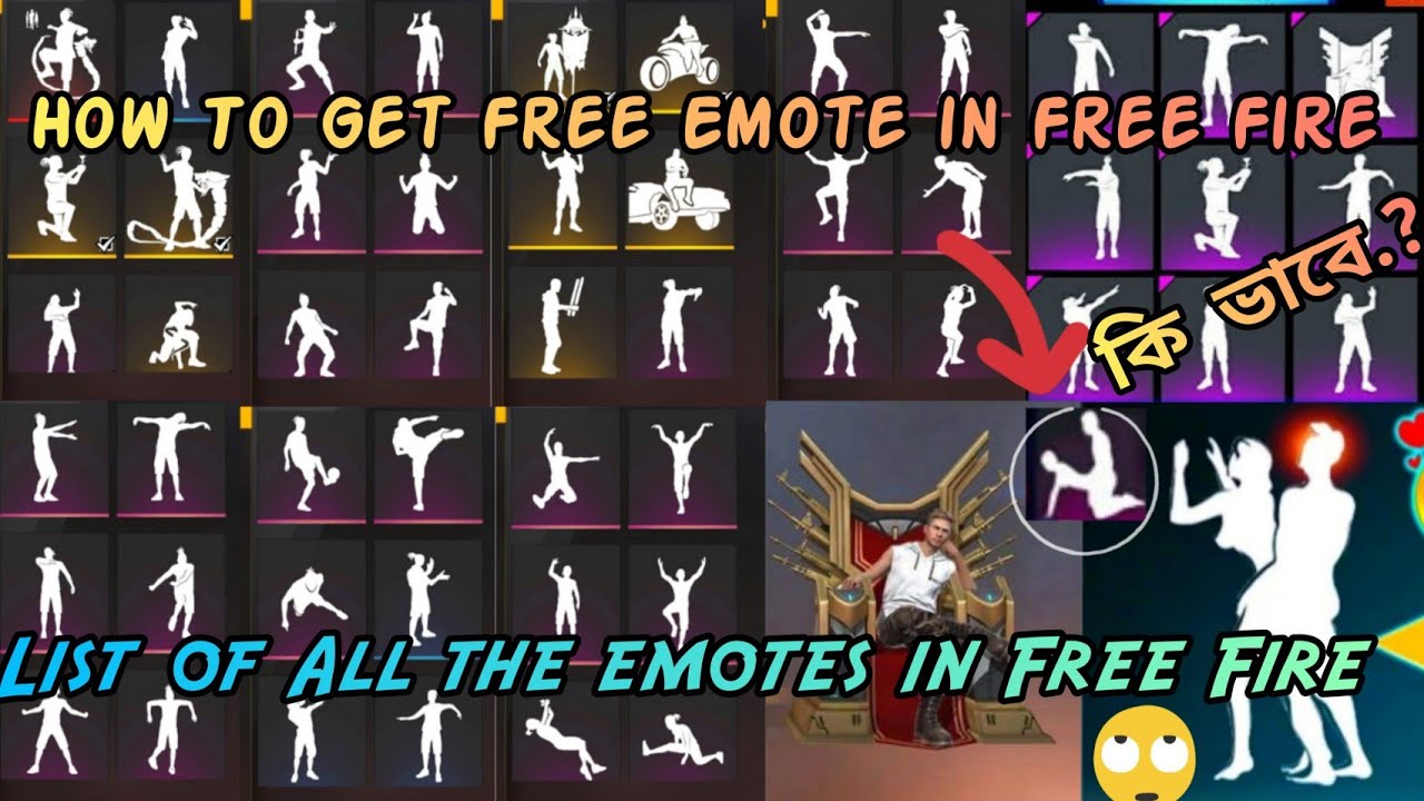 List of All the emotes in Free Fire | How To Get Free Emote in Garena ...