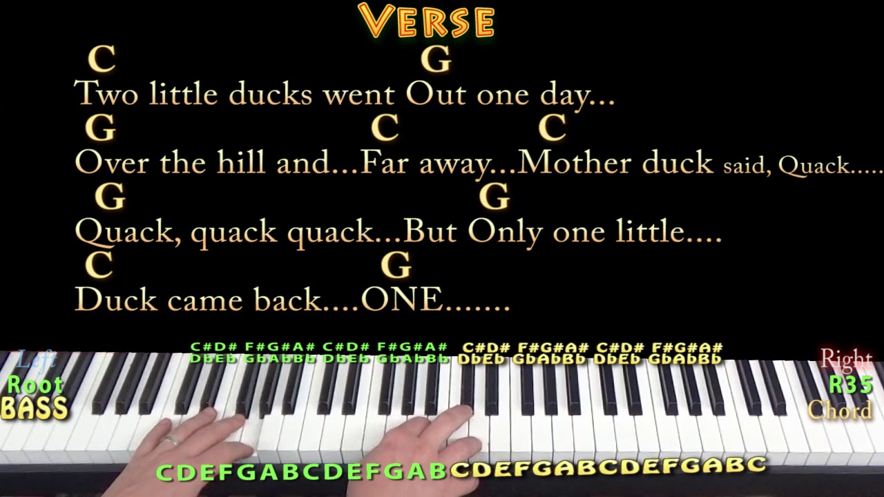 Five Little Ducks - Piano Cover Lesson in C Major with Chords/Lyrics ...