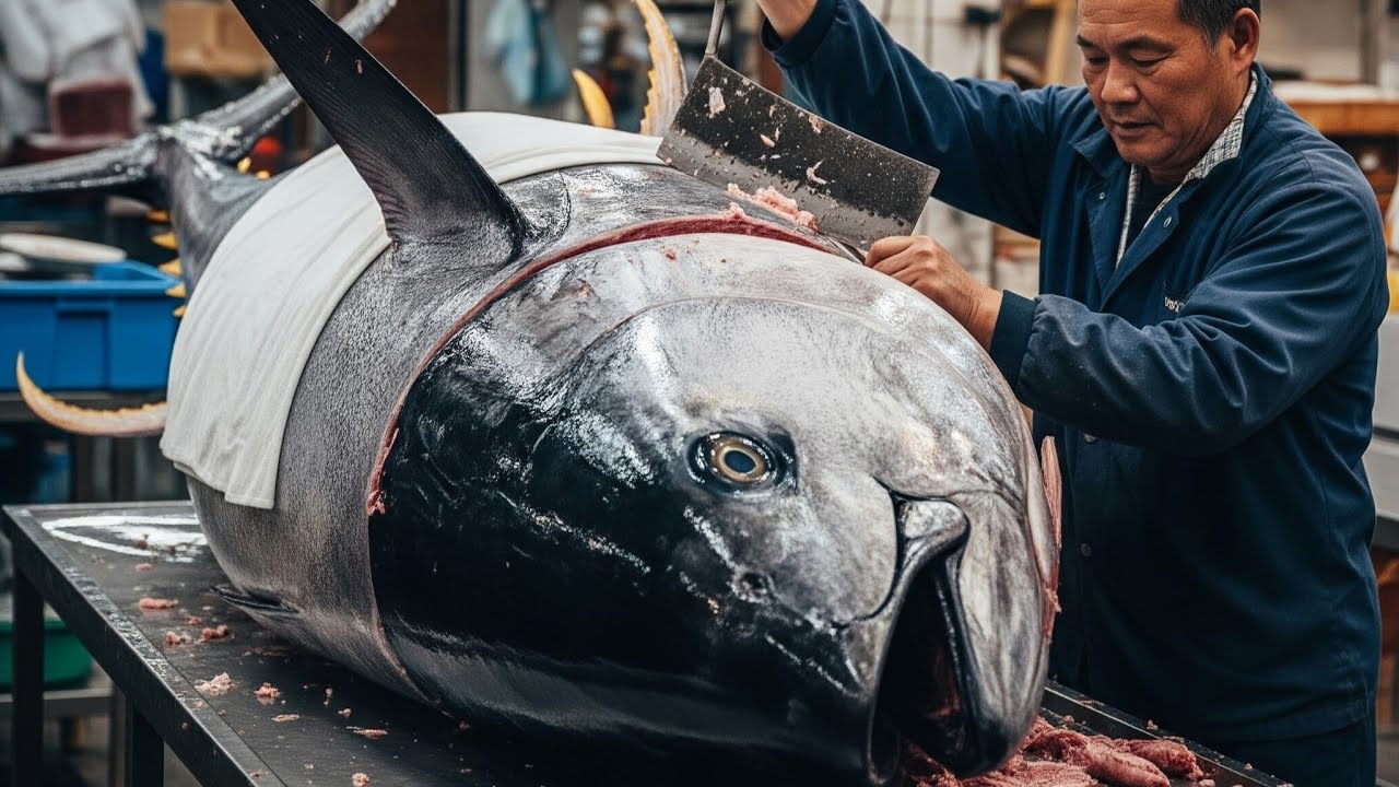 One Knife. One Giant. Pure Bluefin Tuna Destruction 🔪🔥 #BluefinTuna # ...