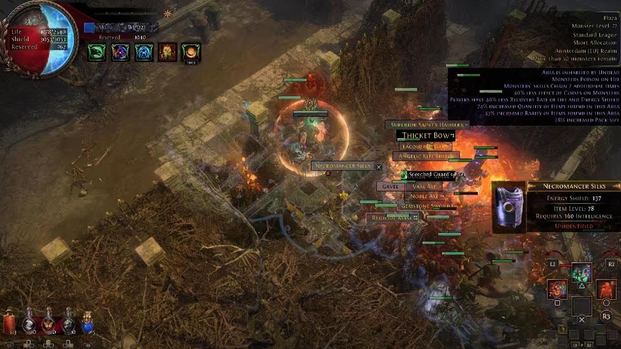 Path of Exile - Plaza Map -Necromancer Build - PS5 - YouTube