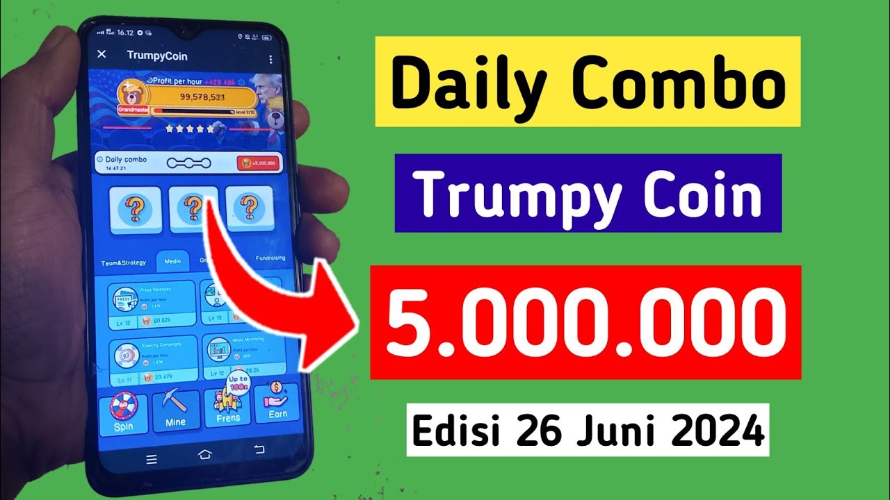 KOMBO HARIAN TRUMPY 26 jUNI 2024 DAN CARA MENEMPELKAN KODE INVITE #dailycombo #mining - YouTube