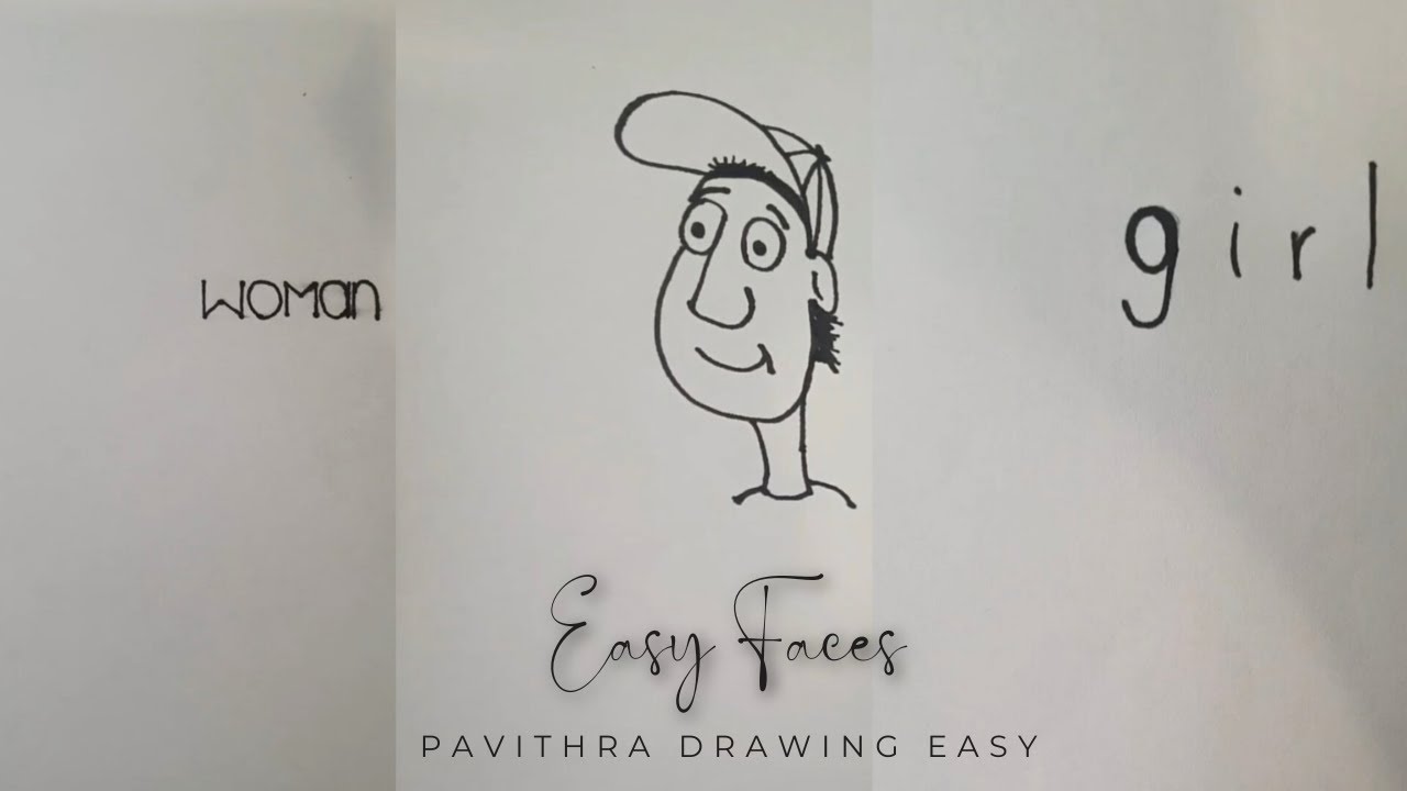 How to Draw Easy Faces using Words And Numbers😱🔥 |Pavithra Drawing Easy ...