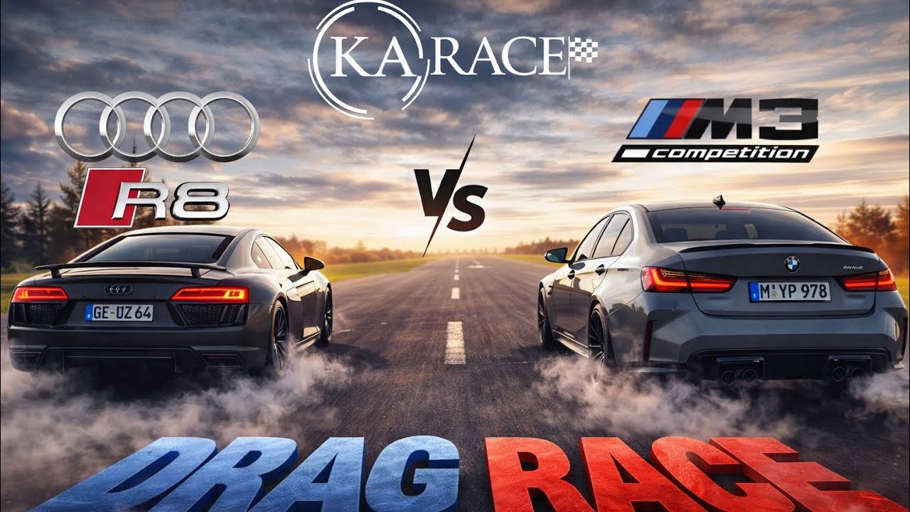 Audi R8 V10 Plus vs BMW M3 Competiton - Drag Race - YouTube