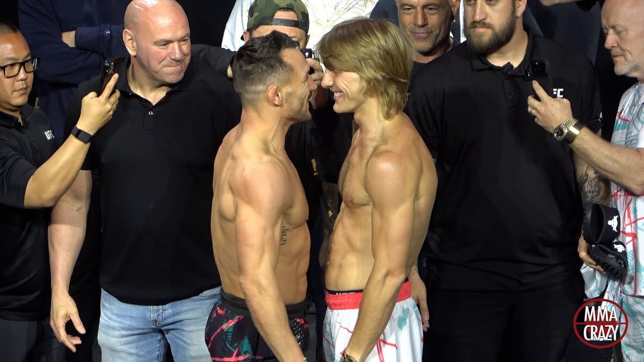 UFC 314: Michael Chandler vs. Paddy Pimblett Weigh in Face Off - YouTube