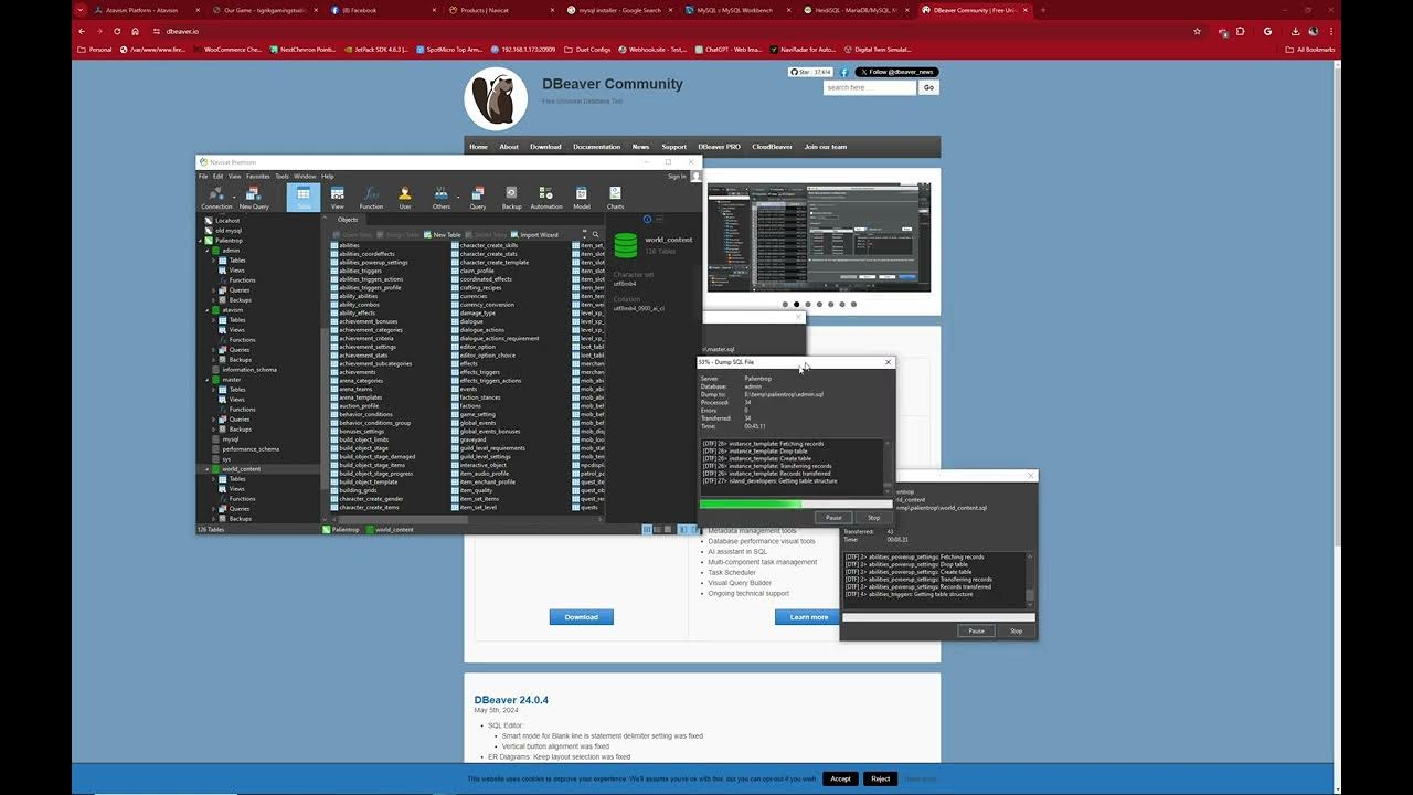Atavism Backup, Upgrade and Restore your MySQL database - Navicat ...