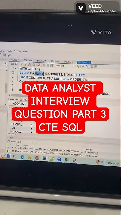 Data analyst interview question SQL CTE FUNCTION #data #datascience #skillgo_official #skills ...