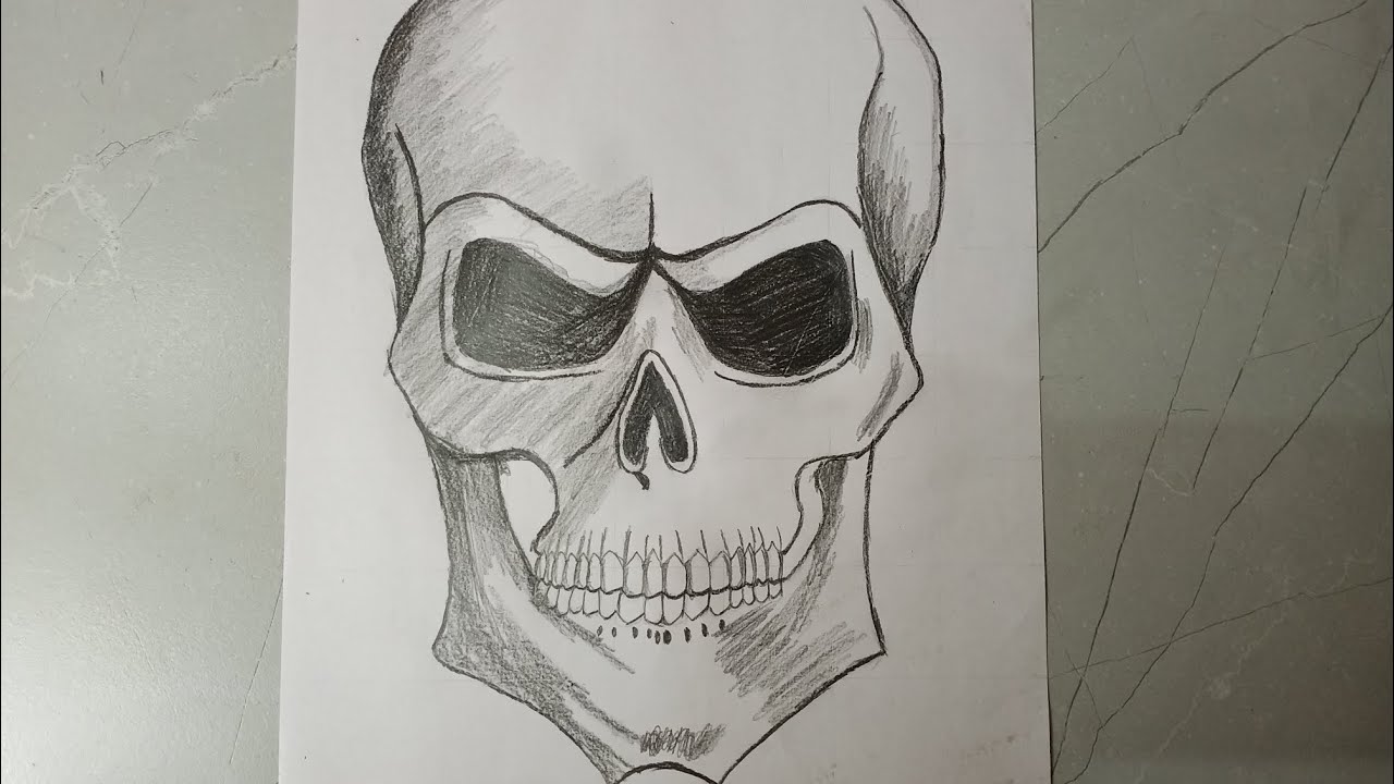 Skeleton Face Sketch💀 (easy drawing) - YouTube