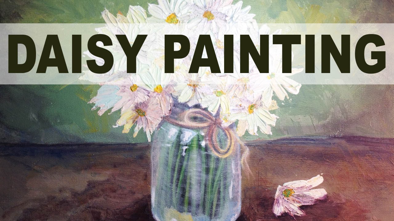 DAISY ACRYLIC PAINTING! - YouTube