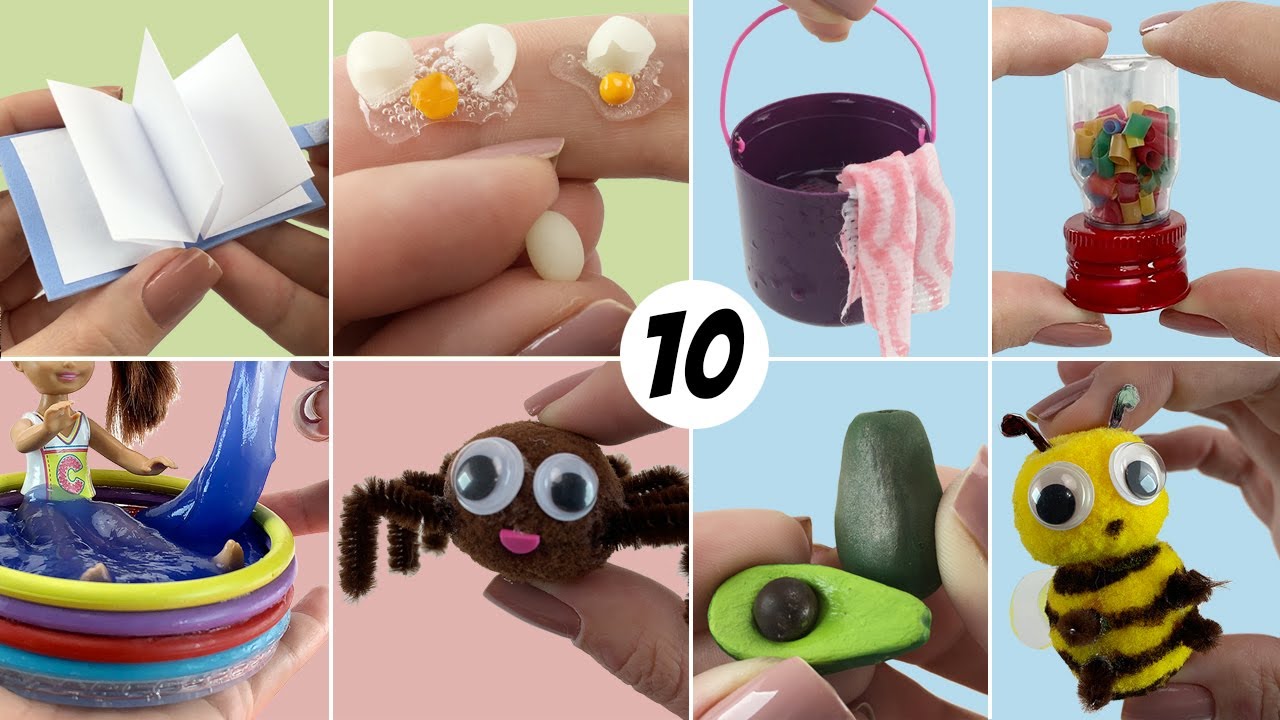 10 DollHouse DIY Miniatures Ideas Easy To Do for Barbie Dolls - Hacks ...