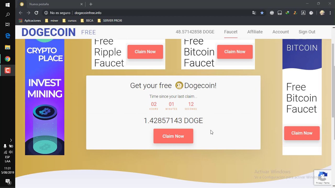 DOGECOIN FREE || Nueva faucet DOGECOIN FREE Podria ser SCAN!!! - YouTube