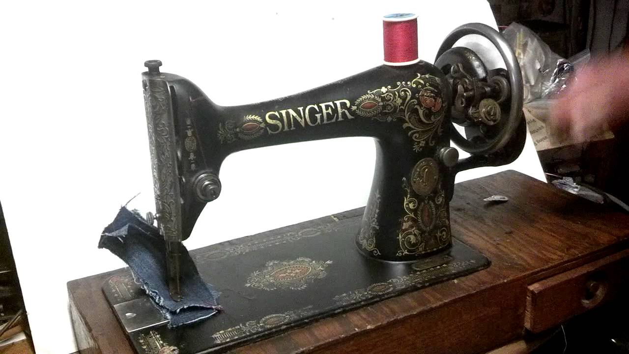 Antique 1912 Singer 66-1 Red Eye Treadle Sewing Machine G2372473 - YouTube