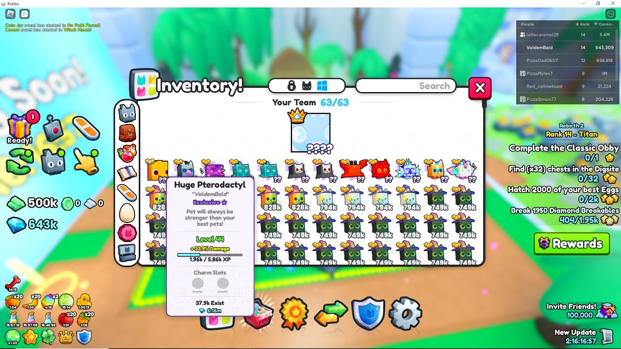 Pet Simulator 99 Rank Quests Huge pet giveaway at 2k SUBS! #PSX - YouTube