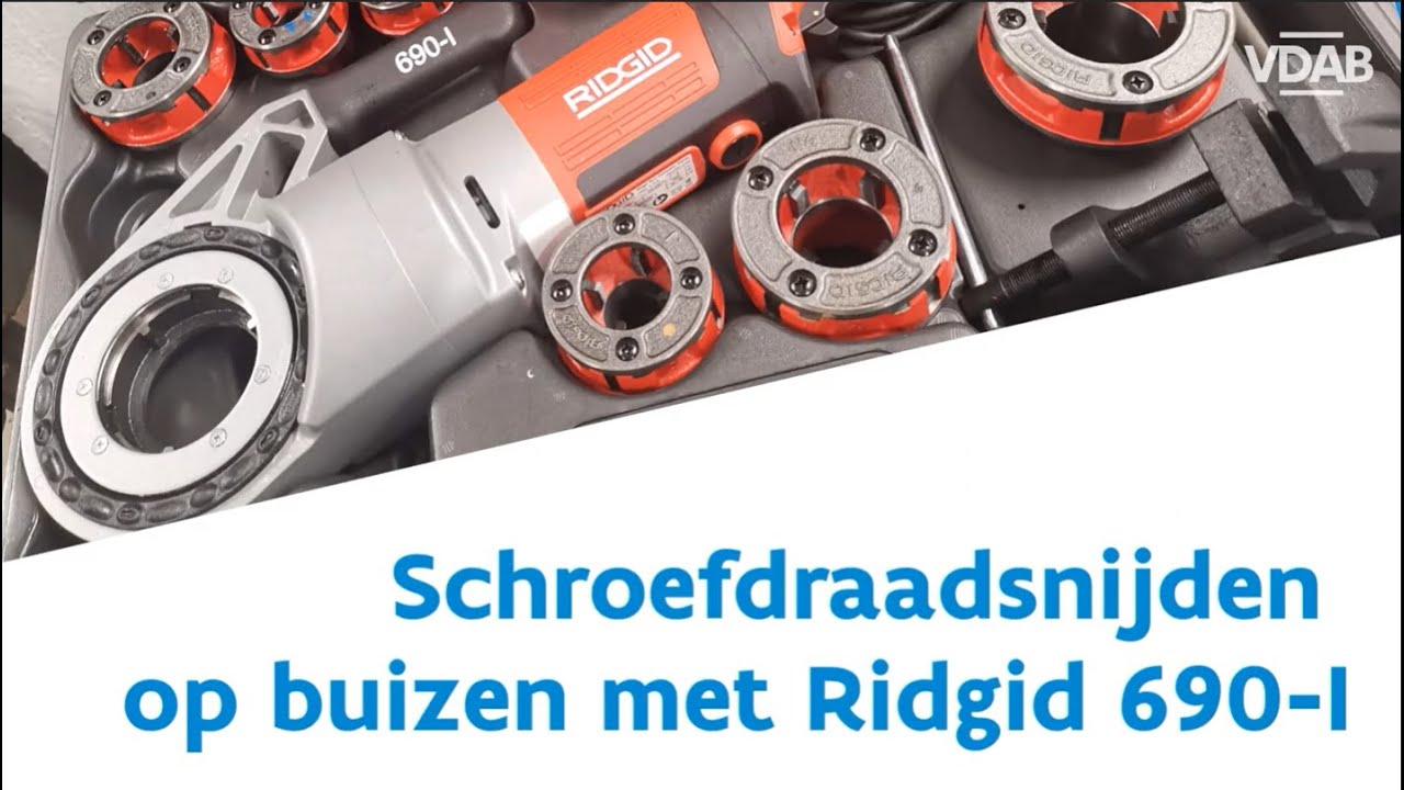 Schroefdraad snijden op buizen met Ridgid 690-I - YouTube