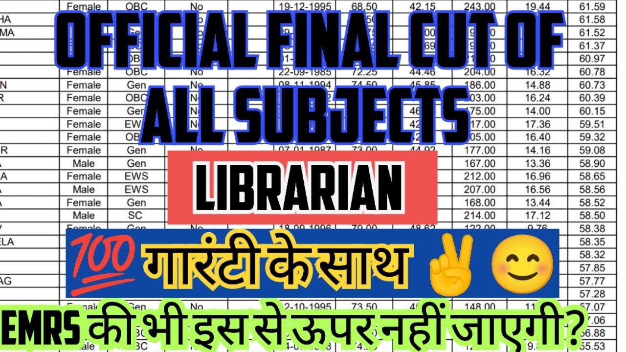 Official librarian cut-off nvs#emrscutoff #EMRS मे भी कटऑफ आपकी इतनी ही ...