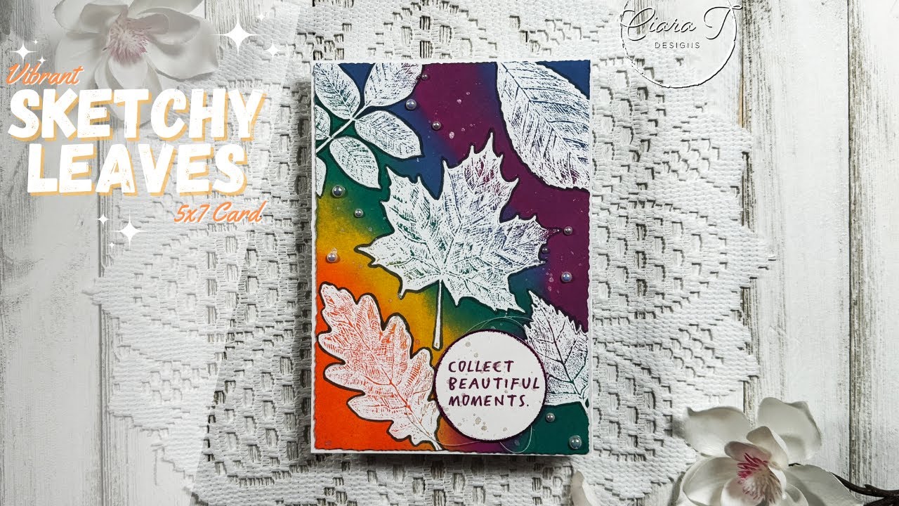 How to Create a Vibrant Fall Sketchy Leaves 5x7 Card: A Step-by-Step ...