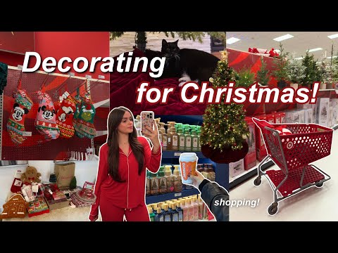 DECORATING FOR CHRISTMAS🎄: decor shopping, setting up the tree, target & tj maxx finds