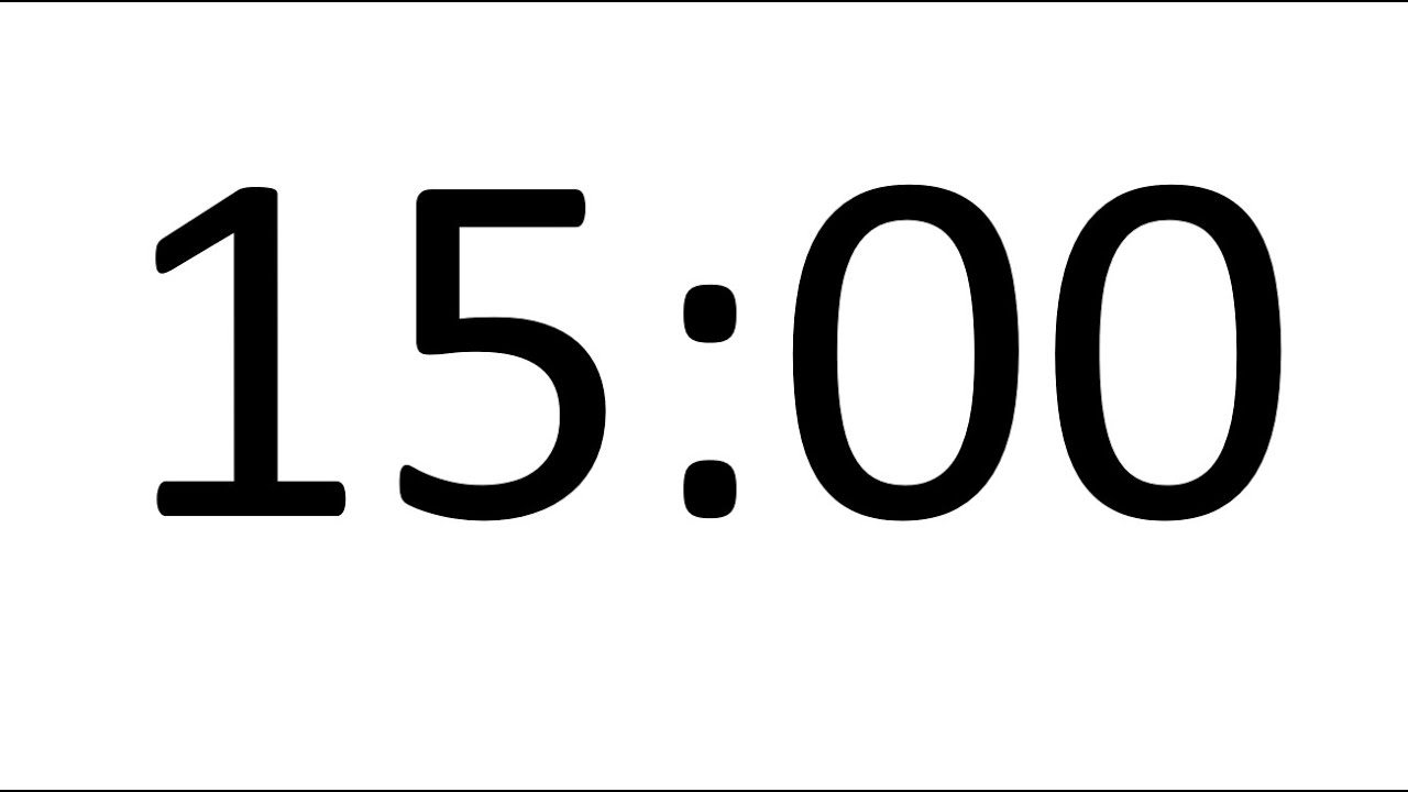 15 Minute Timer Black and White for the Classroom or Home - YouTube