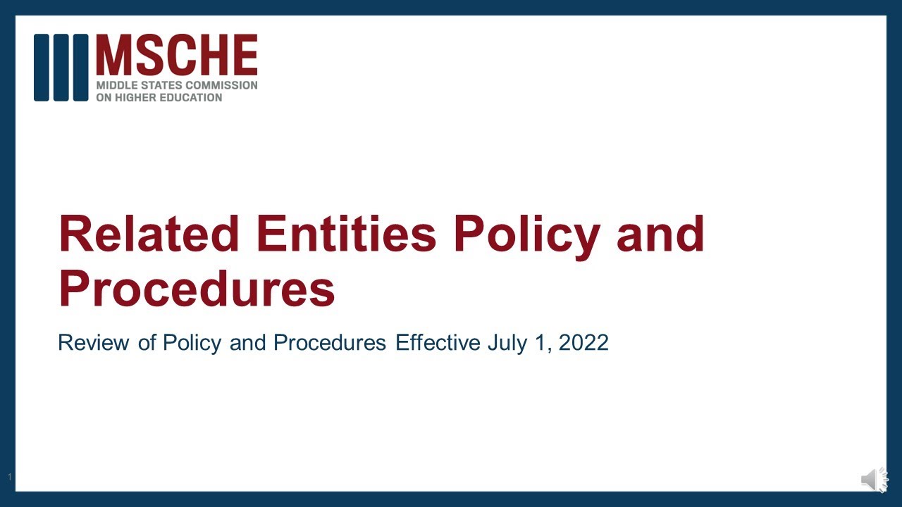 Related Entities Policy and Procedures - YouTube