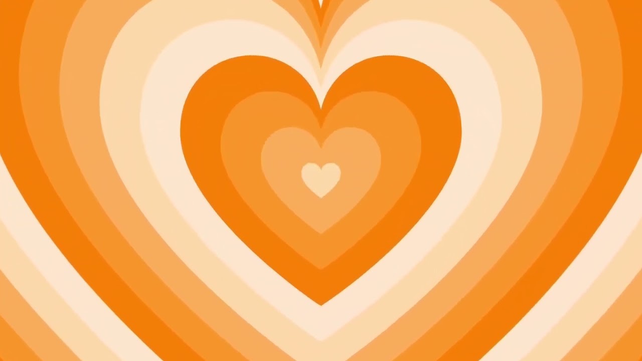 Orange Heart Background Wallpaper