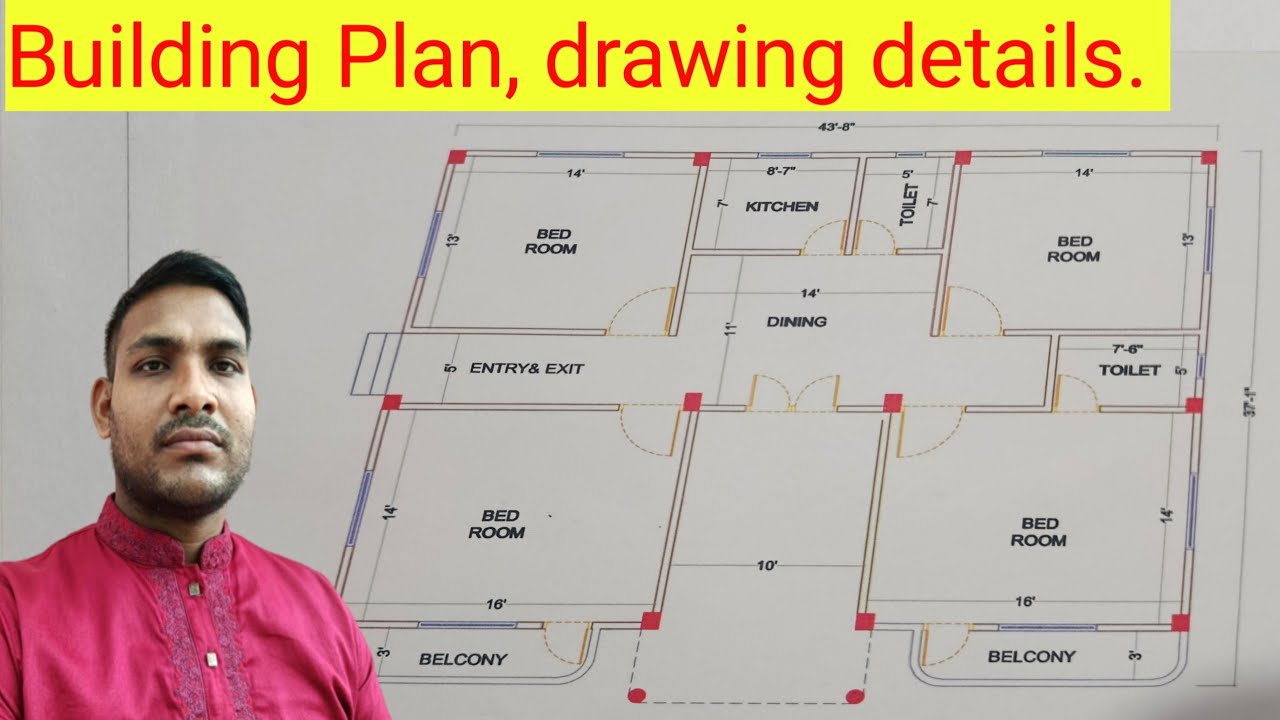 Building plan details || building drawing details ||building plan step ...