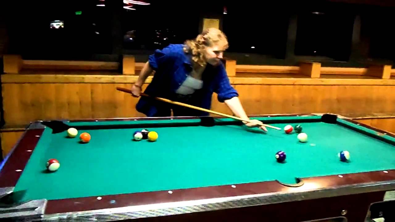 Alli and I pretending to play pool - YouTube