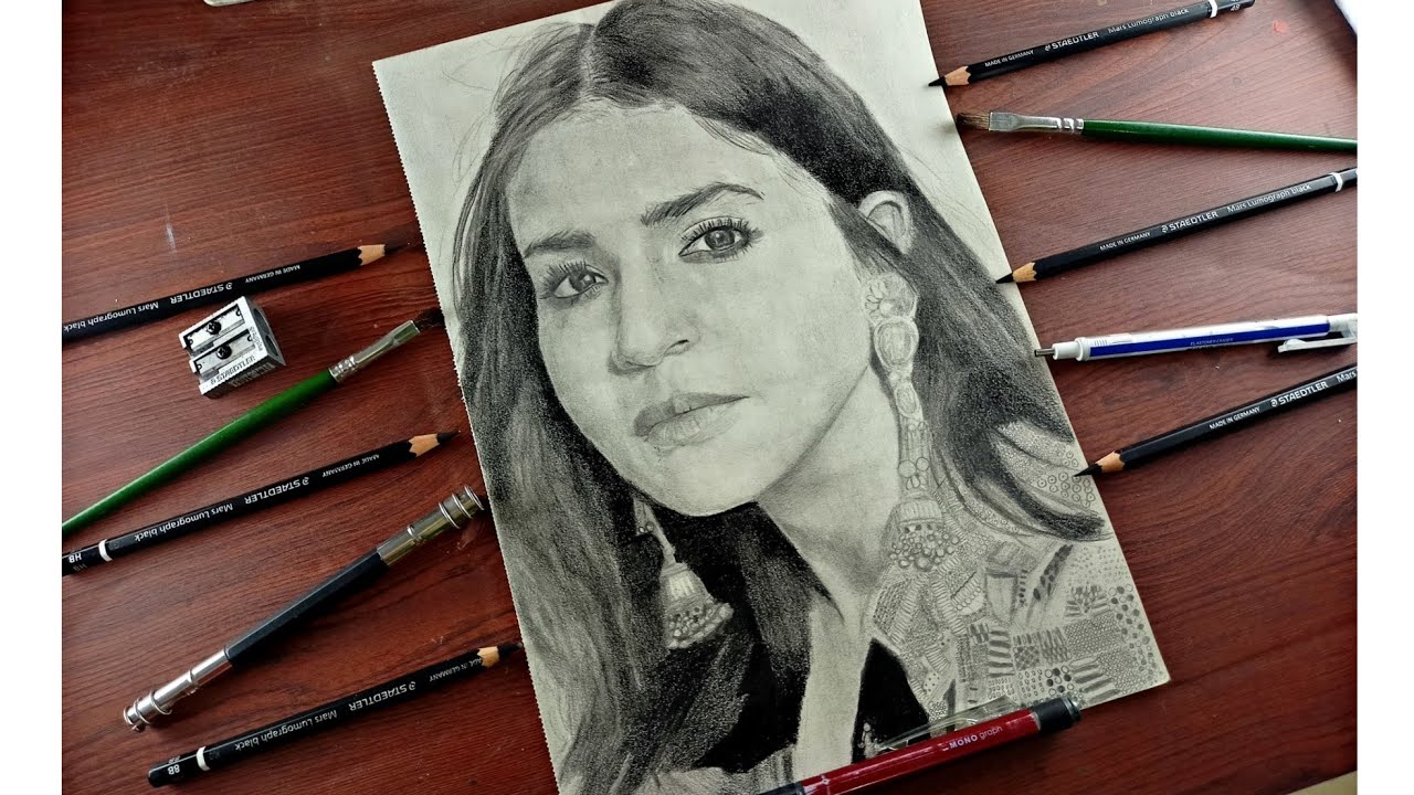 Drawing Anushka Sharma😍 - YouTube