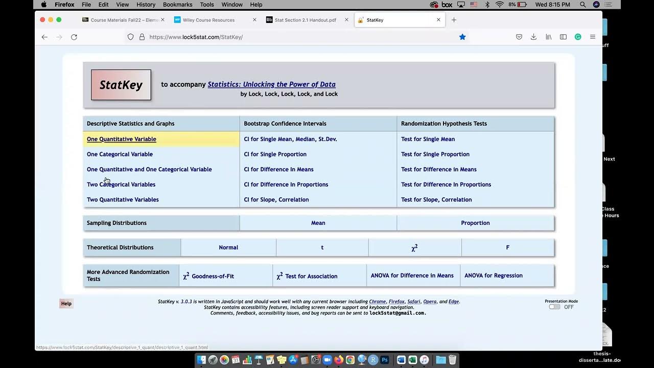 StatKey 2.1 Categorical Variables - YouTube
