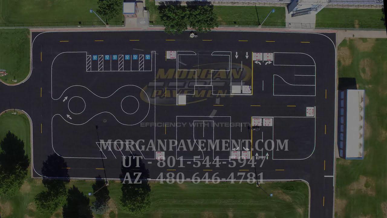 Asphalt Striping | Driver's Ed Striping | Morgan Pavement - YouTube