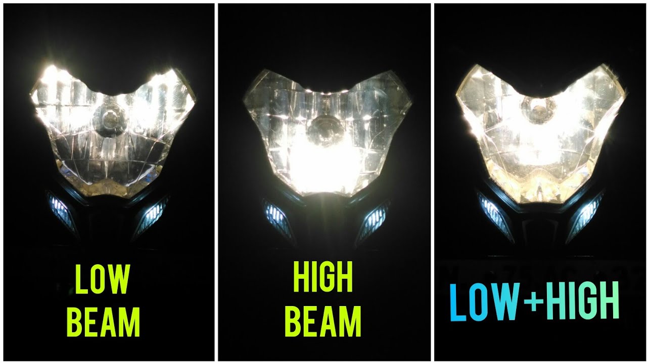 HeadLIGHT trick for motorcycles to glow HIGH beam + LOW beam - YouTube