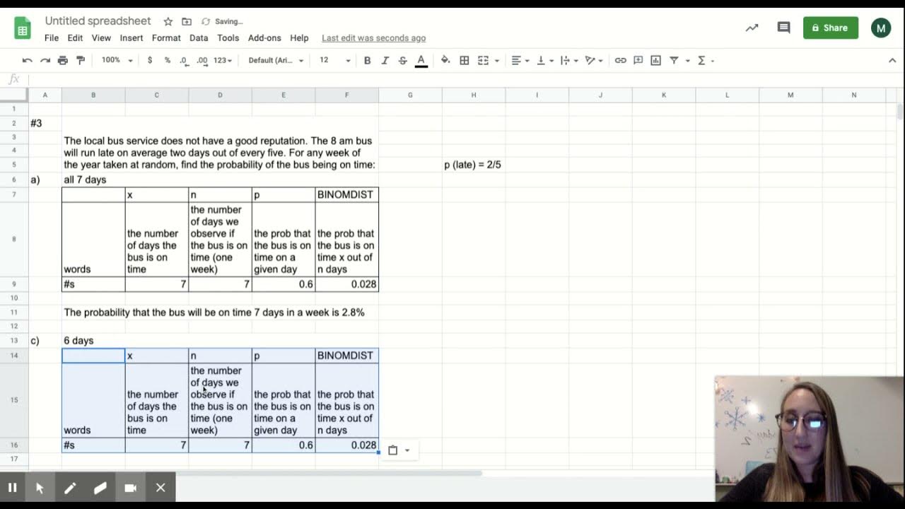 Calculating Binomial Probabilities Using Google Sheets - YouTube