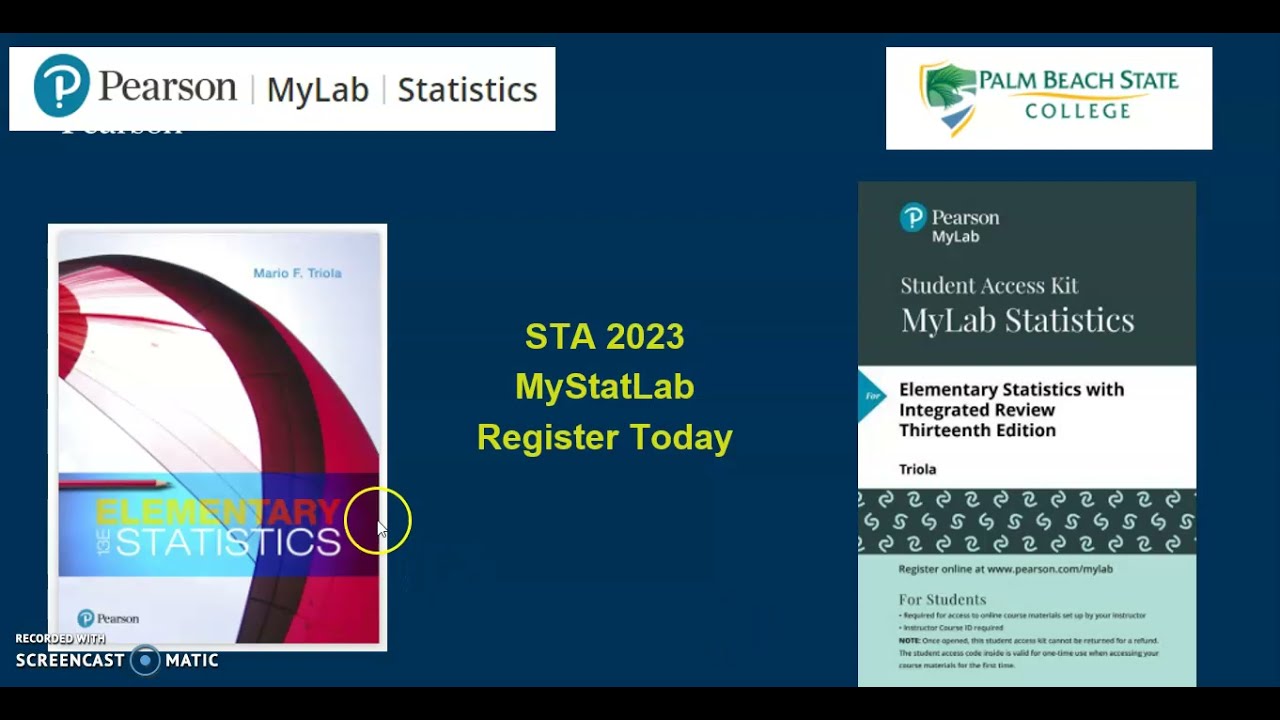 Canvas STA 2023 - Register MyStatLab - YouTube