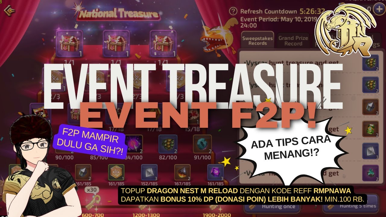 TREASURE / HARTA EVENT TIPS! EVENT SIPALING F2P!? - DRAGON NEST M RELOAD Private Server ...