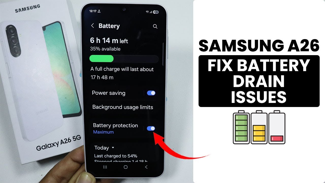 Samsung A26: How to Fix Battery Drain Issue - Save Battery Life - YouTube