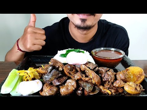 Eating Chicken Liver & Gizzards || Liver Gizzard Eating Mukbang. - YouTube