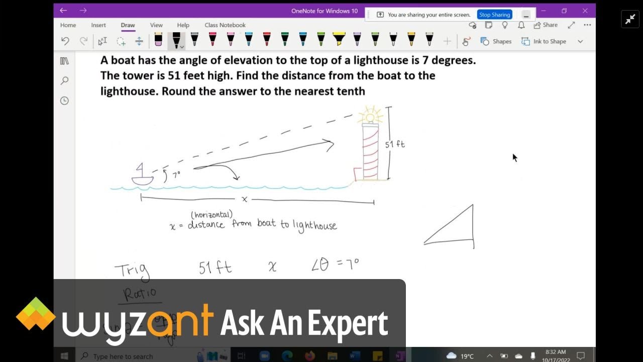Angle of Elevation Word Problem - YouTube