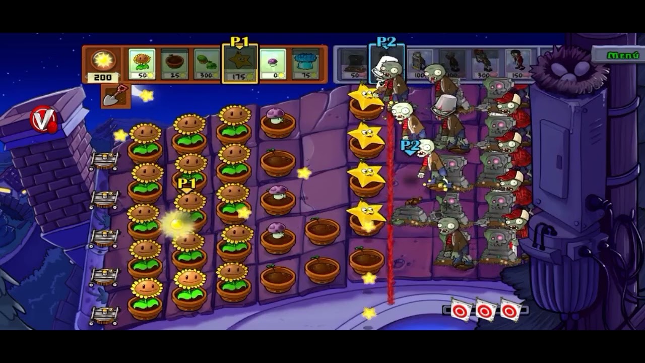 Pvz Vs Mode But On Night Roof Level! (The Moon) - YouTube