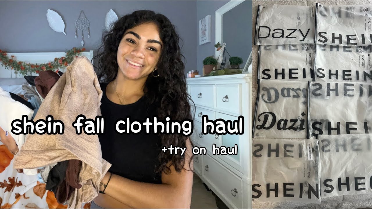 SHEIN FALL CLOTHING HAUL + try on haul👚👖 - YouTube