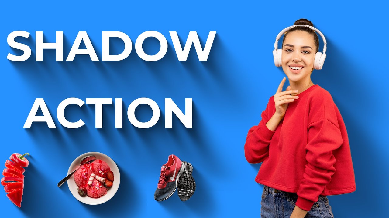 3D Flat Long Shadow Free Photoshop Action - YouTube