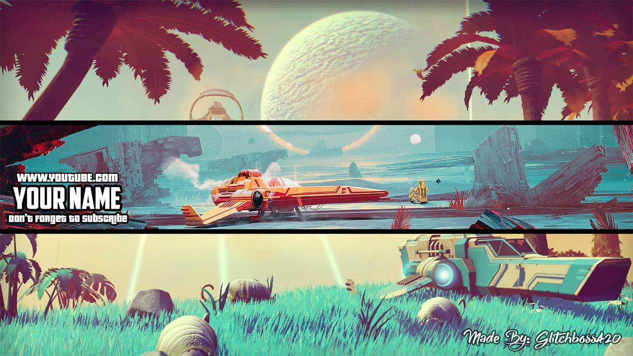 Photoshop: **FREE** No Man's Sky YouTube Banner Template PSD + Direct ...