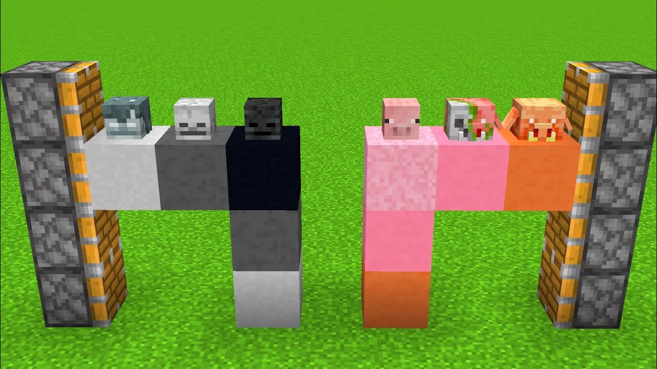 spawn all skelets + spawn all pigs = ??? - YouTube